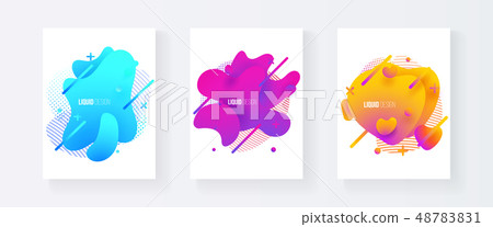 Abstract cover set of liquid shapes - Stock Illustration [48783831] - PIXTA