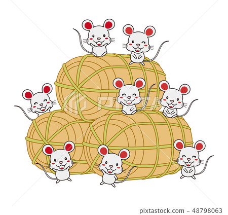 Rice bran and eight mice - Stock Illustration [48798063] - PIXTA