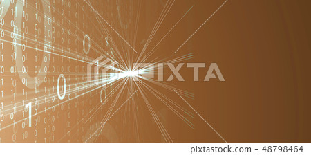 Bytes of binary code run through network. Abstract - Stock Illustration ...