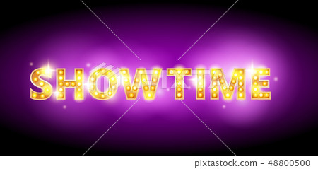 Show time bulb letters advertisement vector...-插圖素材 [48800500] - PIXTA圖庫