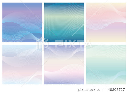 Wave pattern square background set - Stock Illustration [48802727] - PIXTA
