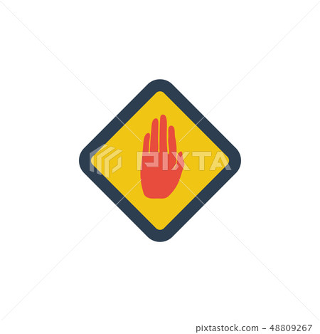 Icon of Warning hand - Stock Illustration [48809267] - PIXTA