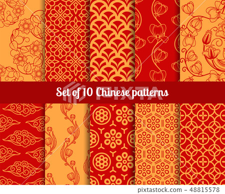 Chinese vector seamless patterns-插圖素材 [48815578] - PIXTA圖庫