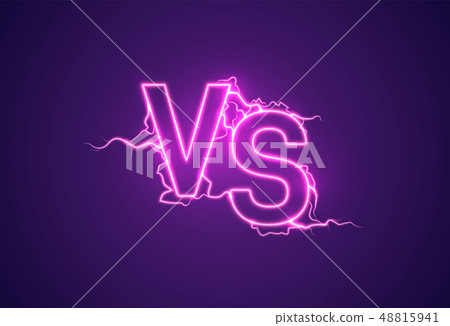 Versus sign. VS glow symbol. Vector illustration - Stock Illustration ...
