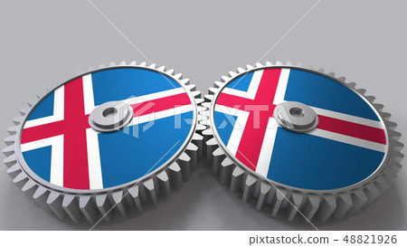 Icelandic national project. Flags of Iceland on...-插圖素材 [48821926 ...