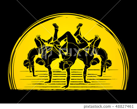Group of people dancing Dancer graphic vector - Stock Illustration ...