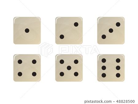 Set of white dice. - Stock Illustration [48828500] - PIXTA