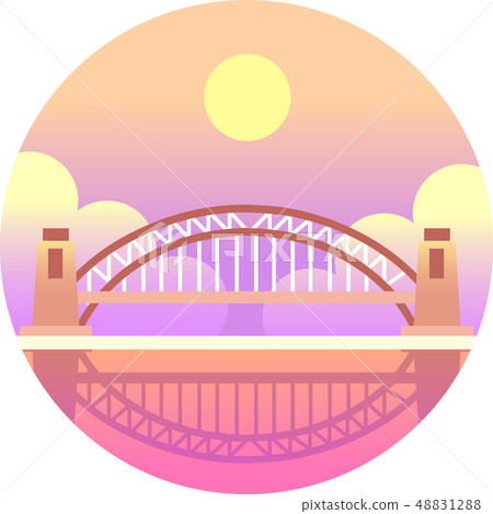 Harbour bridge gradient illustration - Stock Illustration [48831288 ...