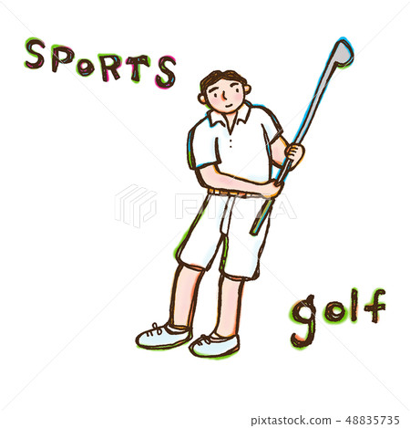 Golf man player putter - Stock Illustration [48835735] - PIXTA