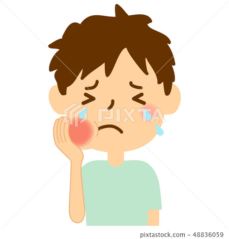 Tooth decay boy closed cry face - Stock Illustration [48836059] - PIXTA