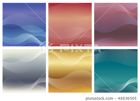 Wave pattern square background set - Stock Illustration [48836505] - PIXTA