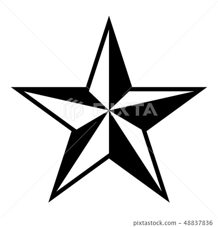 Star five corners Pentagonal star icon black color - Stock Illustration ...