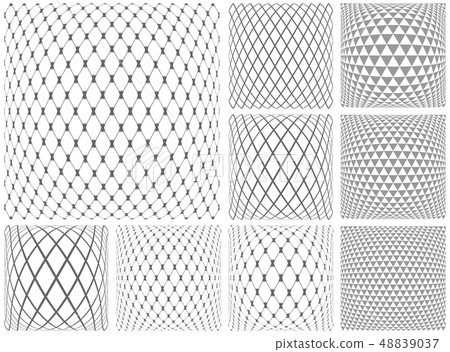 3D geometric patterns set. Convex textures and - Stock Illustration ...