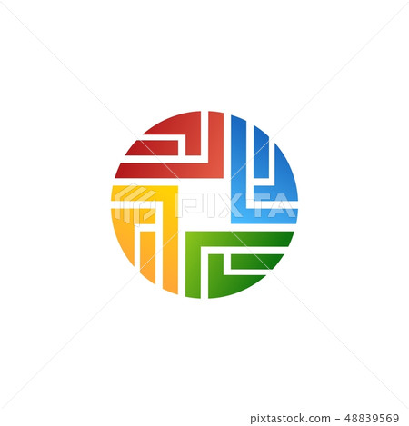 circle geometric logo symbol icon vector design - Stock Illustration ...