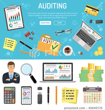 Auditing and Business Accounting Infographics - Stock Illustration ...