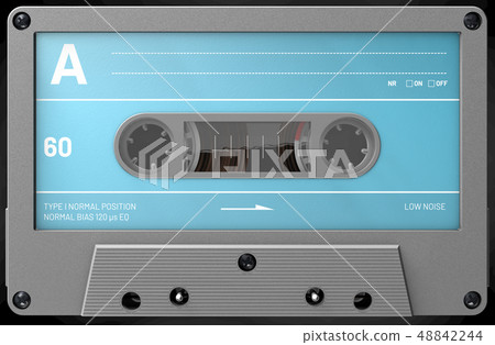 grey audio cassette with sticker and label - Stock Illustration ...