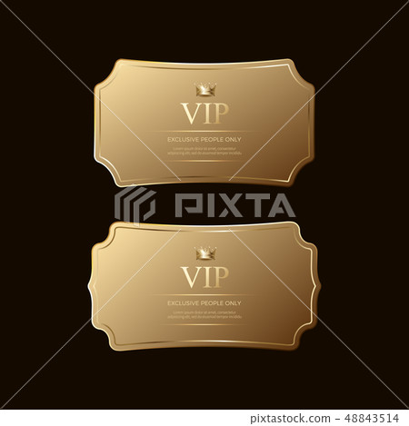 Gold Label Template, Luxury Gold Badge &... - Stock Illustration ...