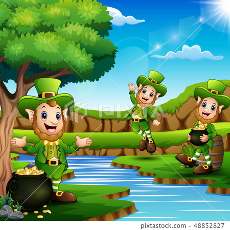 Saint Patricks Day Leprechaun celebrate - Stock Illustration [48852827 ...