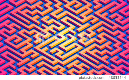 Maze pattern abstract background with vibrant... - Stock Illustration ...