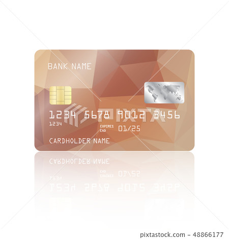 Realistic detailed credit card with biege... - Stock Illustration ...