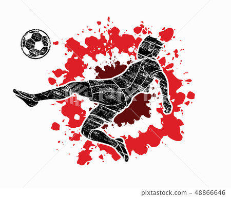 Soccer player somersault kick overhead kick vector - Stock Illustration ...
