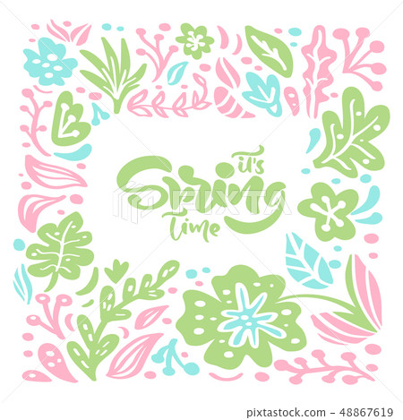 Vector floral frame for greeting card with... - Stock Illustration ...