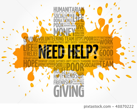 Need help? cross word cloud collage - Stock Illustration [48870222] - PIXTA