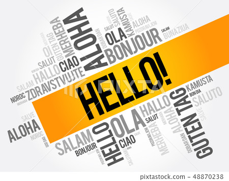 Hello word cloud collage - Stock Illustration [48870238] - PIXTA