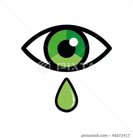green eye with drop ophthalmology icon - Stock Illustration [48872417 ...