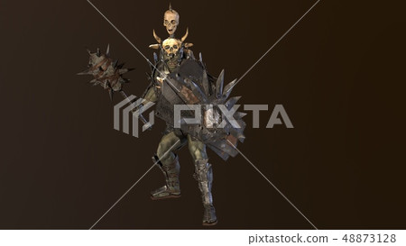 fierce orc fighter 3d render - Stock Illustration [48873128] - PIXTA