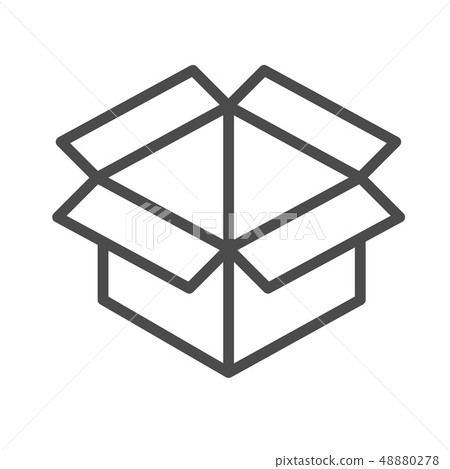 opened box outline icon flat design style. - Stock Illustration ...