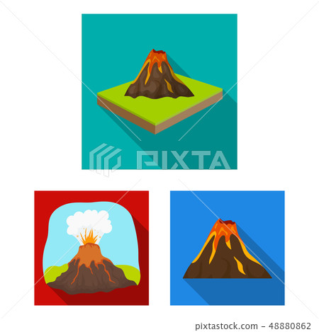 Isolated object of volcano and lava icon.... - Stock Illustration ...