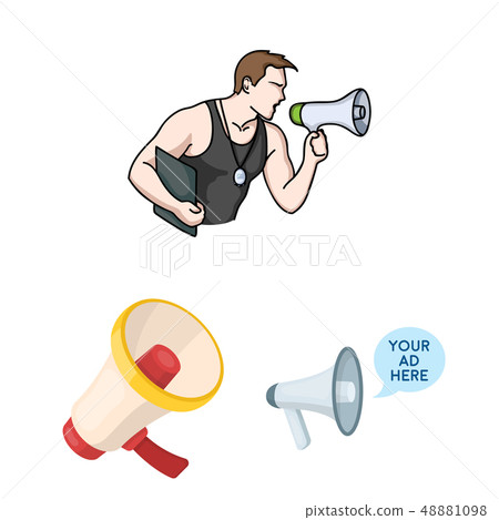 Vector illustration of shout and loudspeaker... - Stock Illustration ...