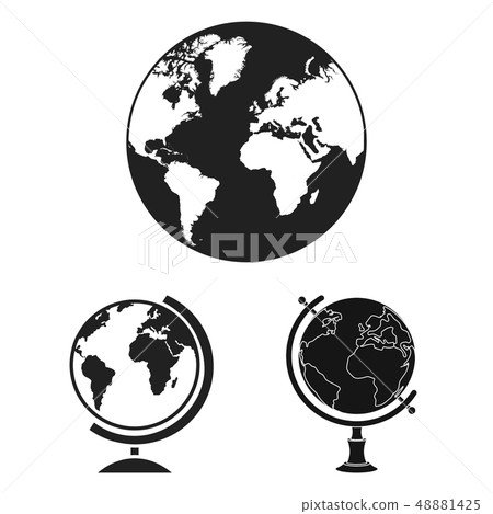 Vector design of globe and world sign. Set of... - Stock Illustration ...