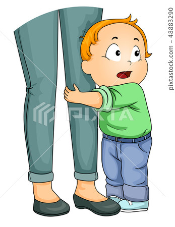 Kid Toddler Boy Clingy Illustration - Stock Illustration [48883290] - PIXTA