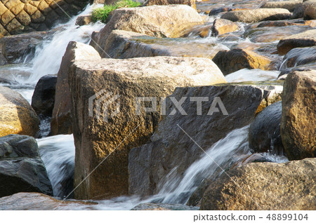 Jade stone and water flow in the river ...... - Stock Photo [48899104 ...