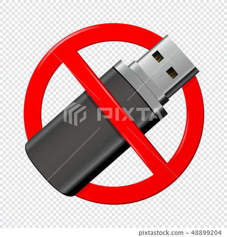 No usb flash red drive sign isolated - Stock Illustration [48899204 ...