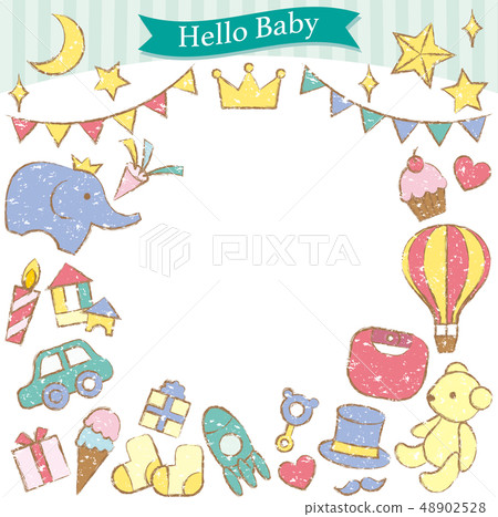 Baby motif _ hand-painted style _ frame - Stock Illustration [48902528 ...