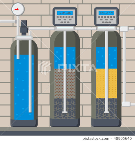 Water Filter in Cut Cartoon Vector Illustration - Stock Illustration ...