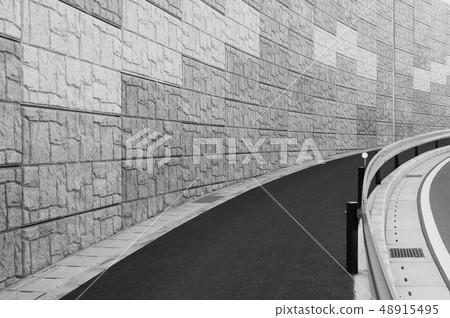 Designed concrete retaining wall at the road - Stock Photo [48915495 ...