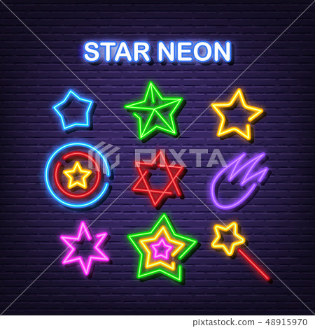 star neon icons - Stock Illustration [48915970] - PIXTA
