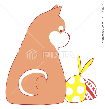 Easter Shiba Inu - Stock Illustration [48924634] - PIXTA