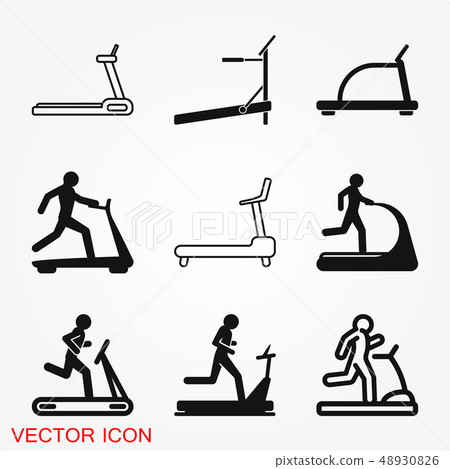 Treadmill icon vector sign symbol for design - Stock Illustration ...