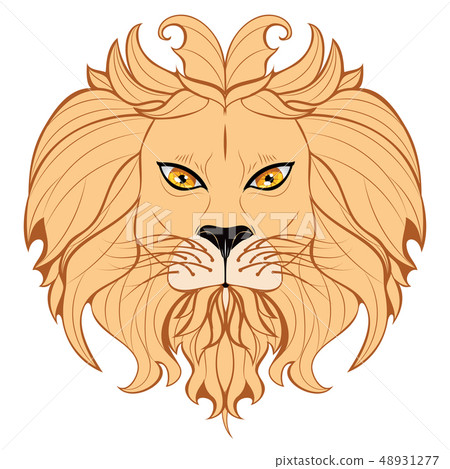 Stylized Lion Head - Stock Illustration [48931277] - PIXTA