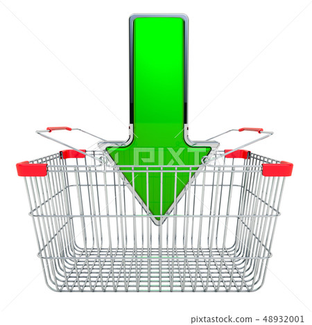Shopping basket with green arrow. Add to Basket - Stock Illustration ...