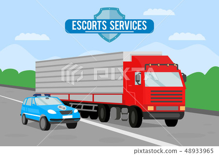 Security Agency Escort Services Banner Template - Stock Illustration ...