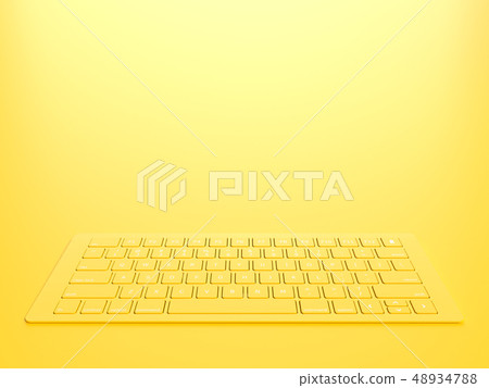 Minimal concept. Keyboard yellow color - Stock Illustration [48934788 ...