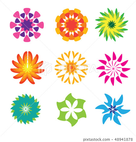 Various flower shape illustrations - Stock Illustration [48941878] - PIXTA