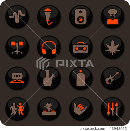 Reggae icons set - Stock Illustration [48948035] - PIXTA