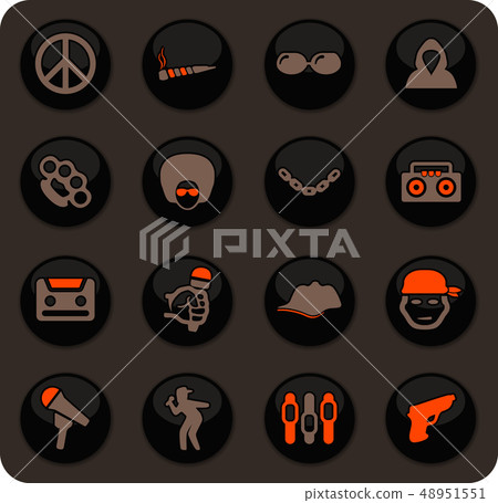 Rap hip hop music icons set - Stock Illustration [48951551] - PIXTA